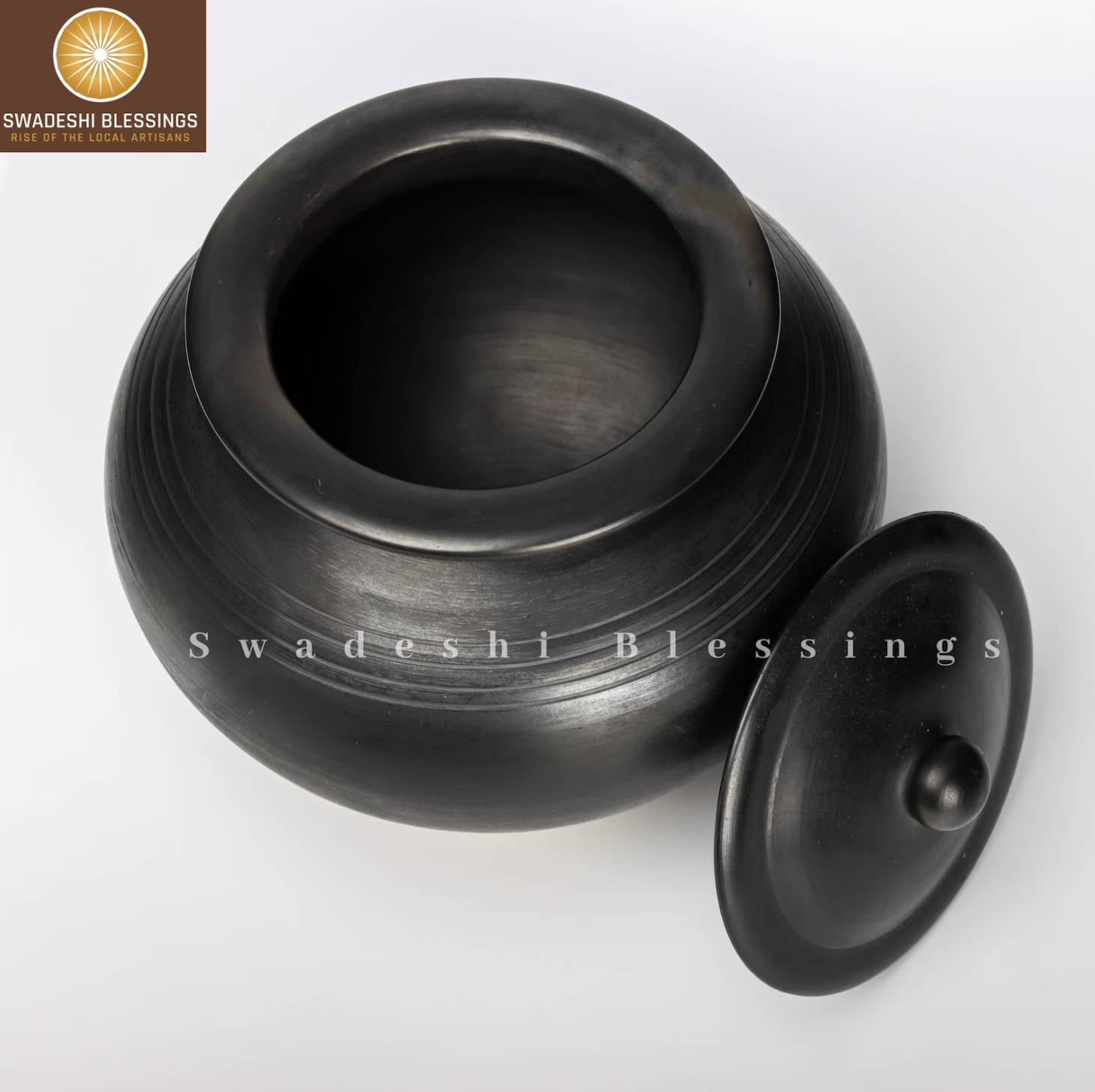 Unglazed Clay Pot for Cooking | Black Clay Biryani Handi | Earthen Kad ...